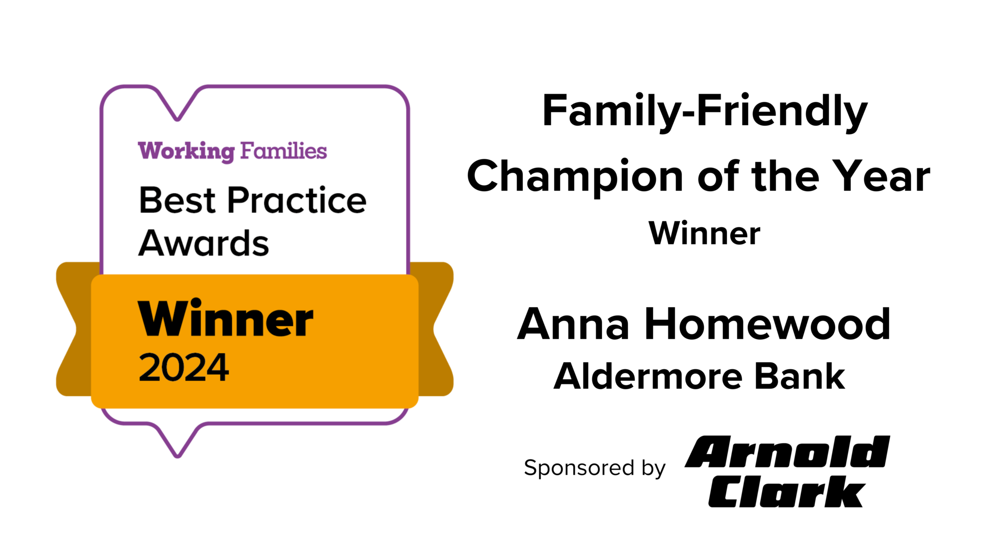 Anna Homewood, Aldermore Bank - Winner 2024, Family-Friendly Champion ...